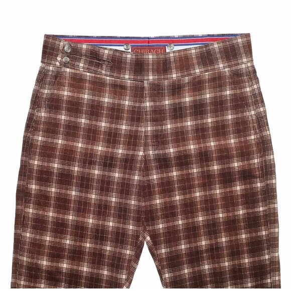 Chiragh Apparel | Pants | Mens Gurkha Pants Brown Plaid Corduroy Slim ...